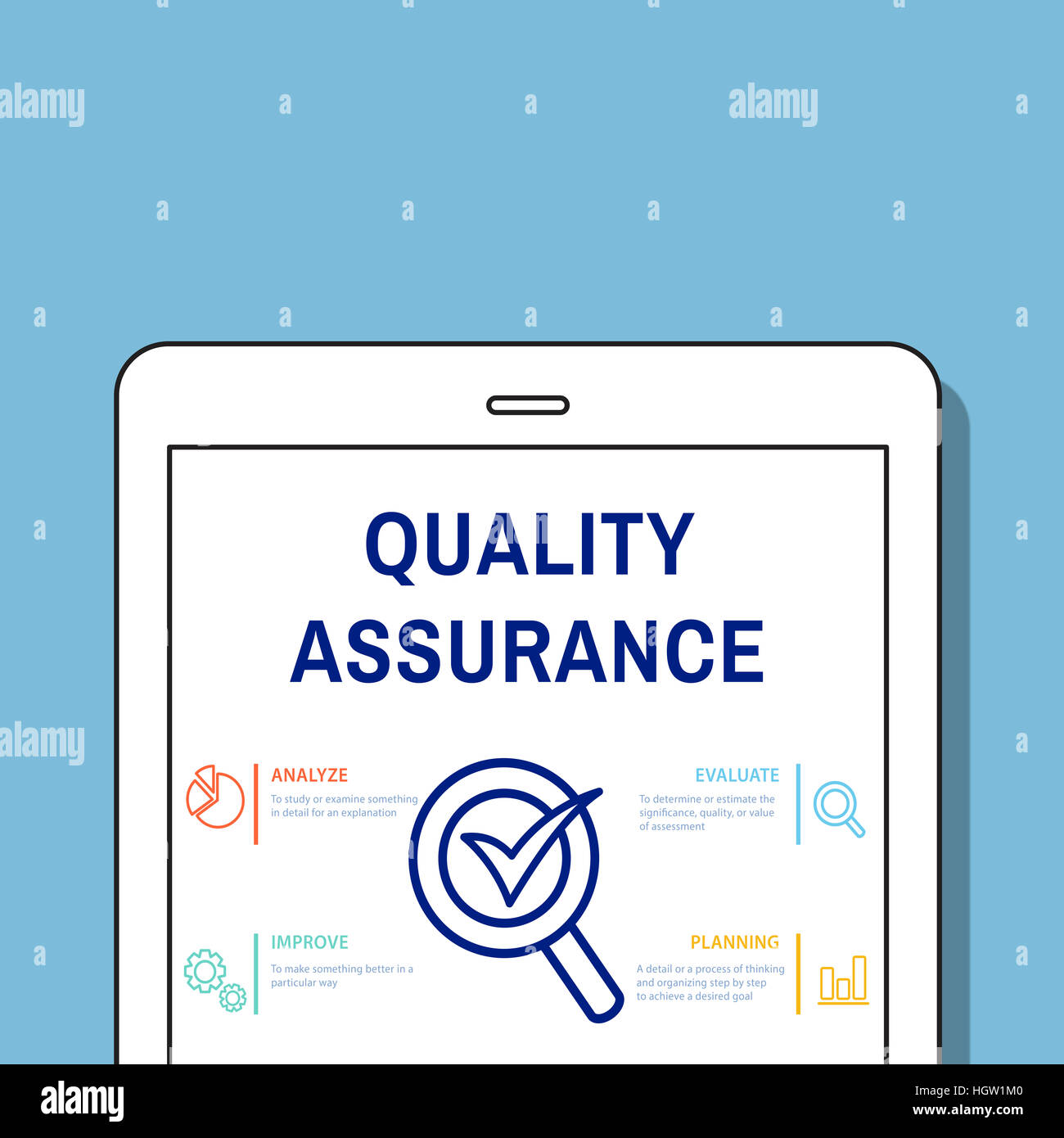 Quality Management Check Icon Concept Stock Photo - Alamy