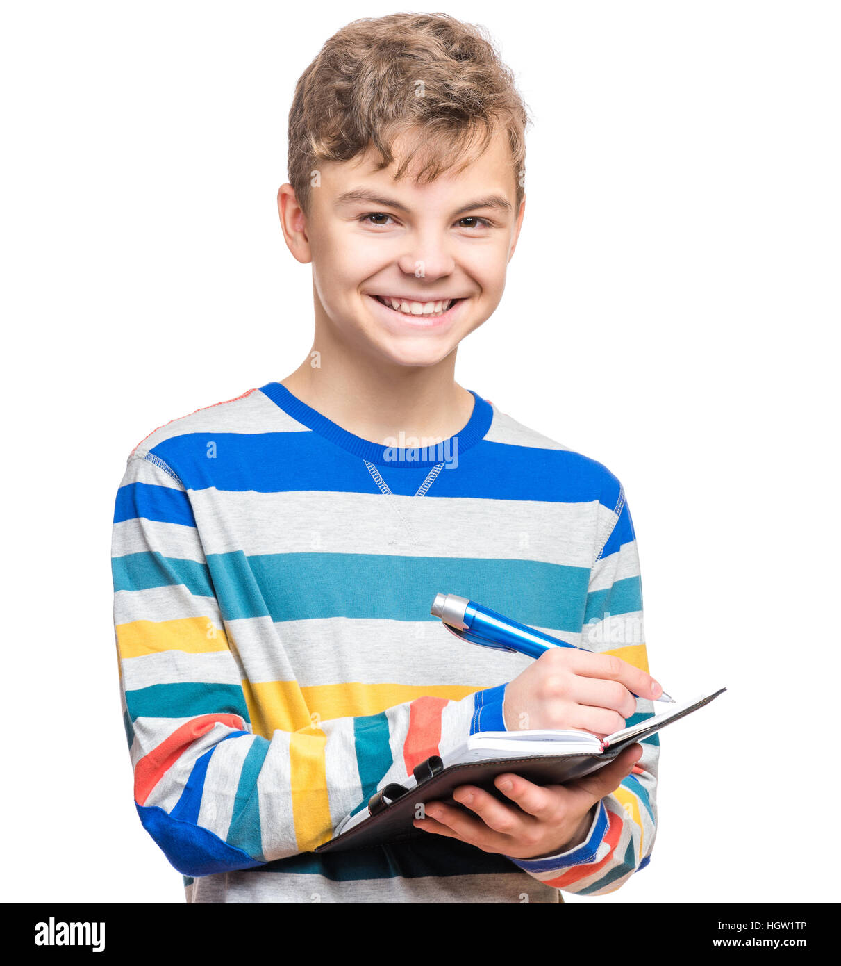 Boy writing diary hi-res stock photography and images - Alamy
