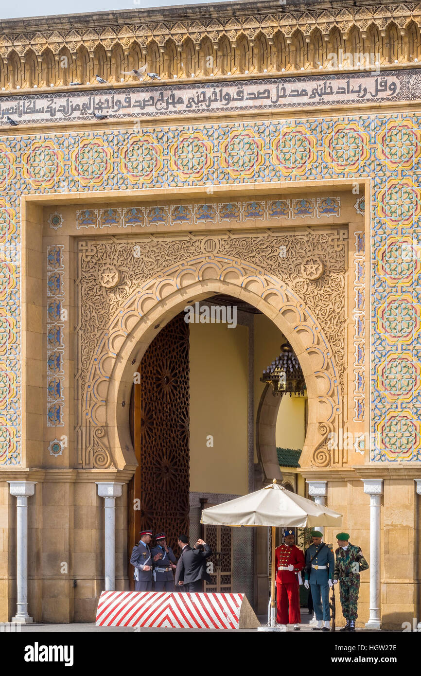 Guards At The Entrance To Royal Palace Rabat Morocco North Africa Stock ...
