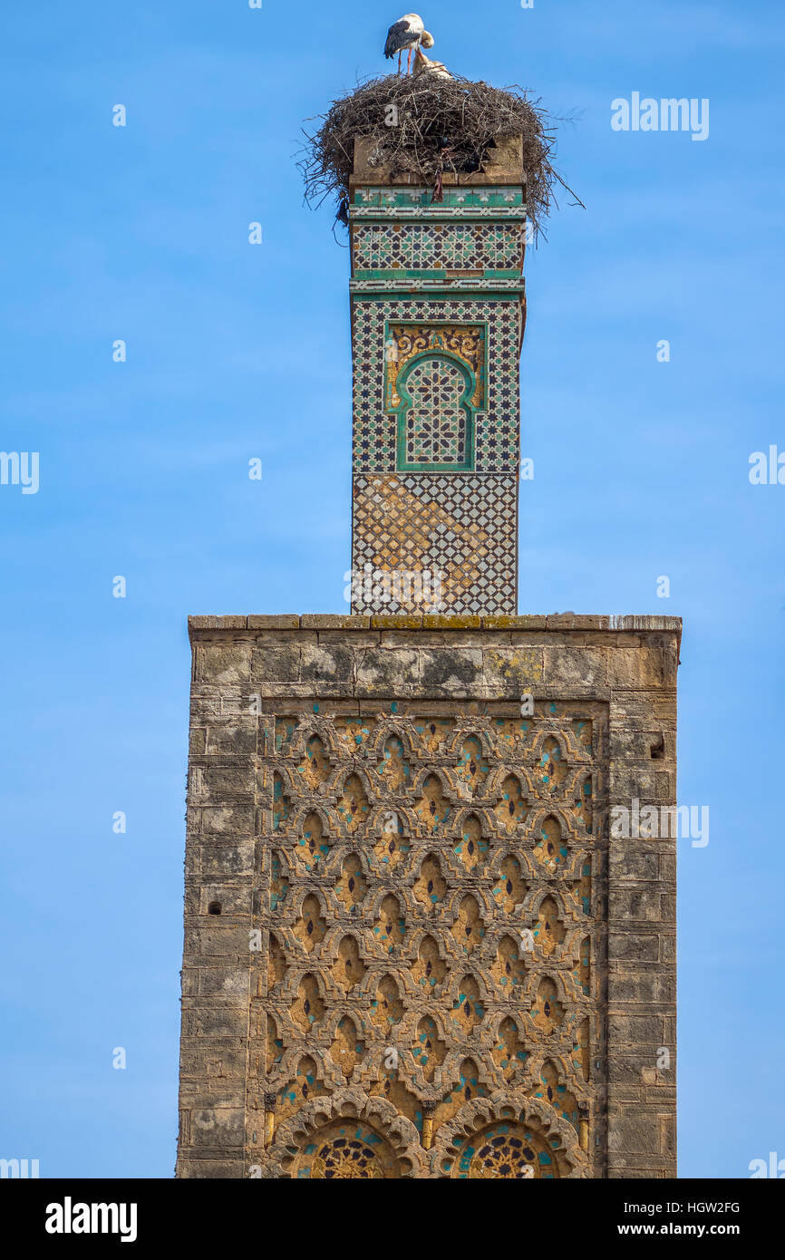 Minaret At The Cellah Fortress Rebat Morocco Stock Photo - Alamy