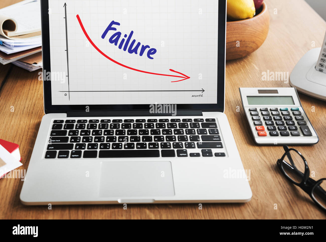 Recession Financial Risk Failure Decrease Concept Stock Photo - Alamy
