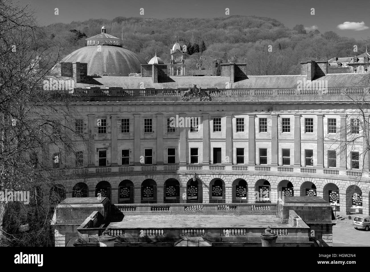 The Crescent buildings and the Slopes Gardens, in the market town of ...