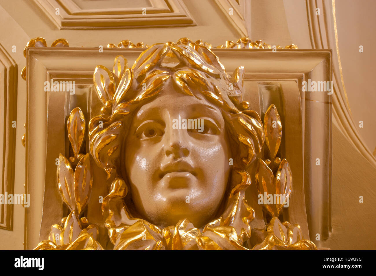 the decoration of a column in National opera and ballet theatre, Kyiv ...