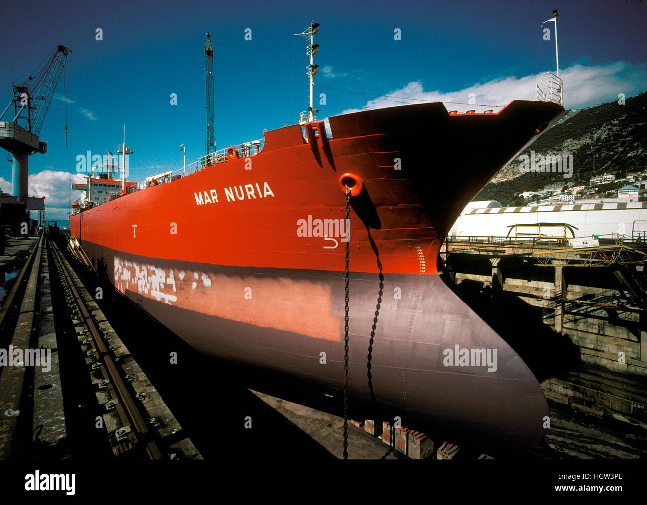 AJAXNETPHOTO. GIBRALTAR. - MEDITERRANEAN DRY-DOCK - THE MAR NURIA ...
