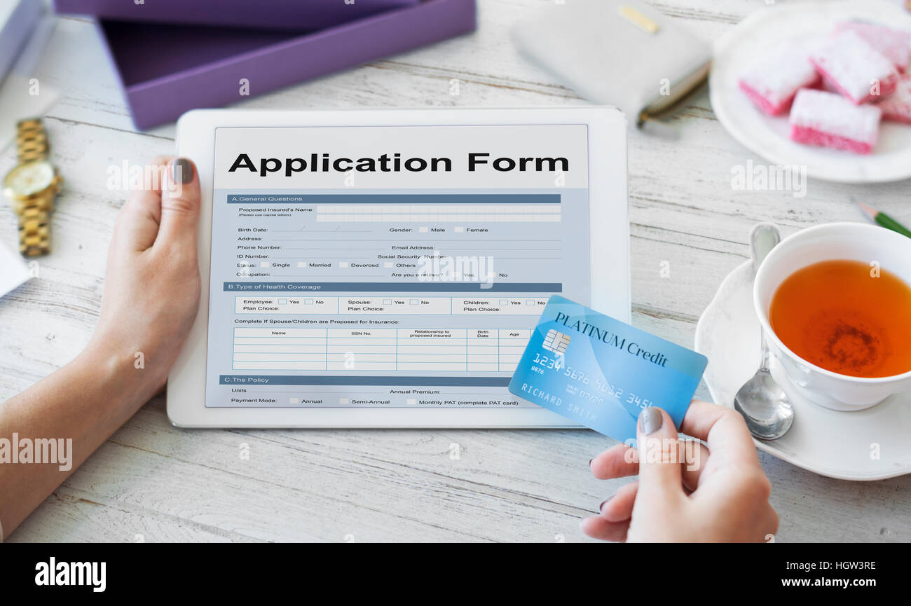 Application Form Document Filling Concept Stock Photo - Alamy