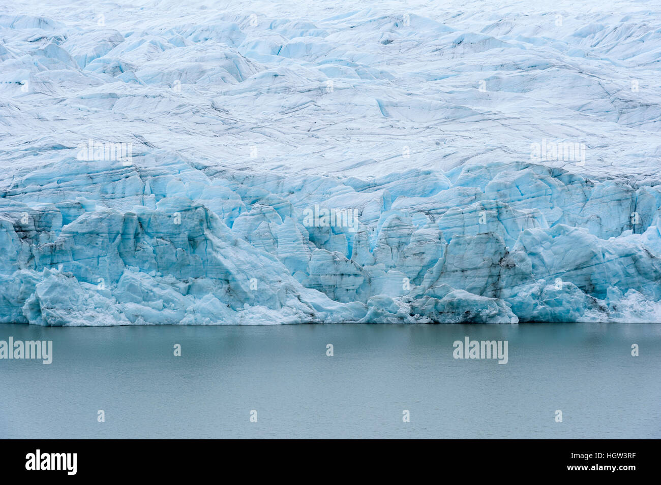 The ice fracture zone of a glacier on the Greenland Ice Sheet ending in ...