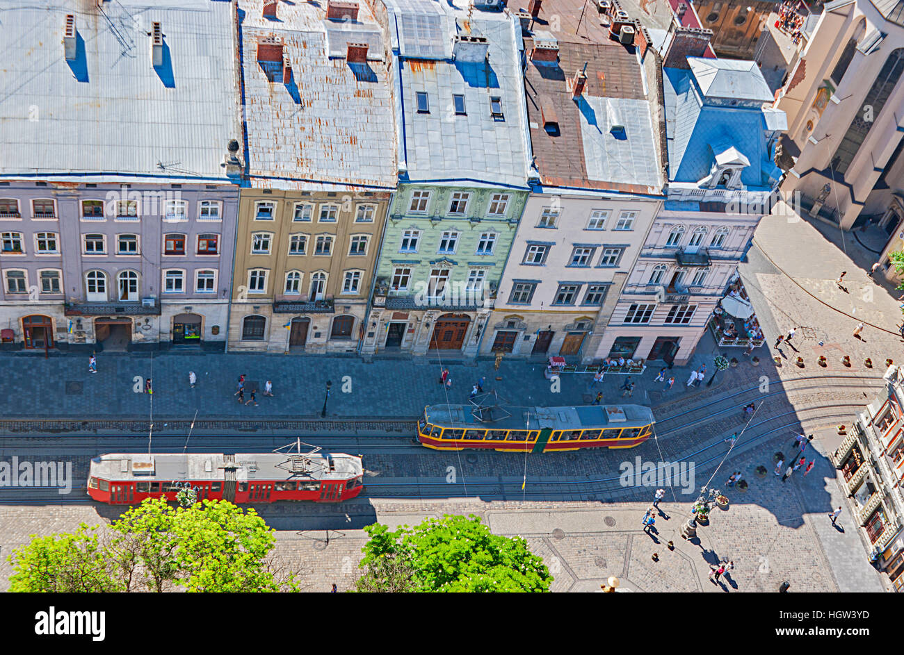 The most traditional city transport in Lviv is a tram Stock Photo - Alamy