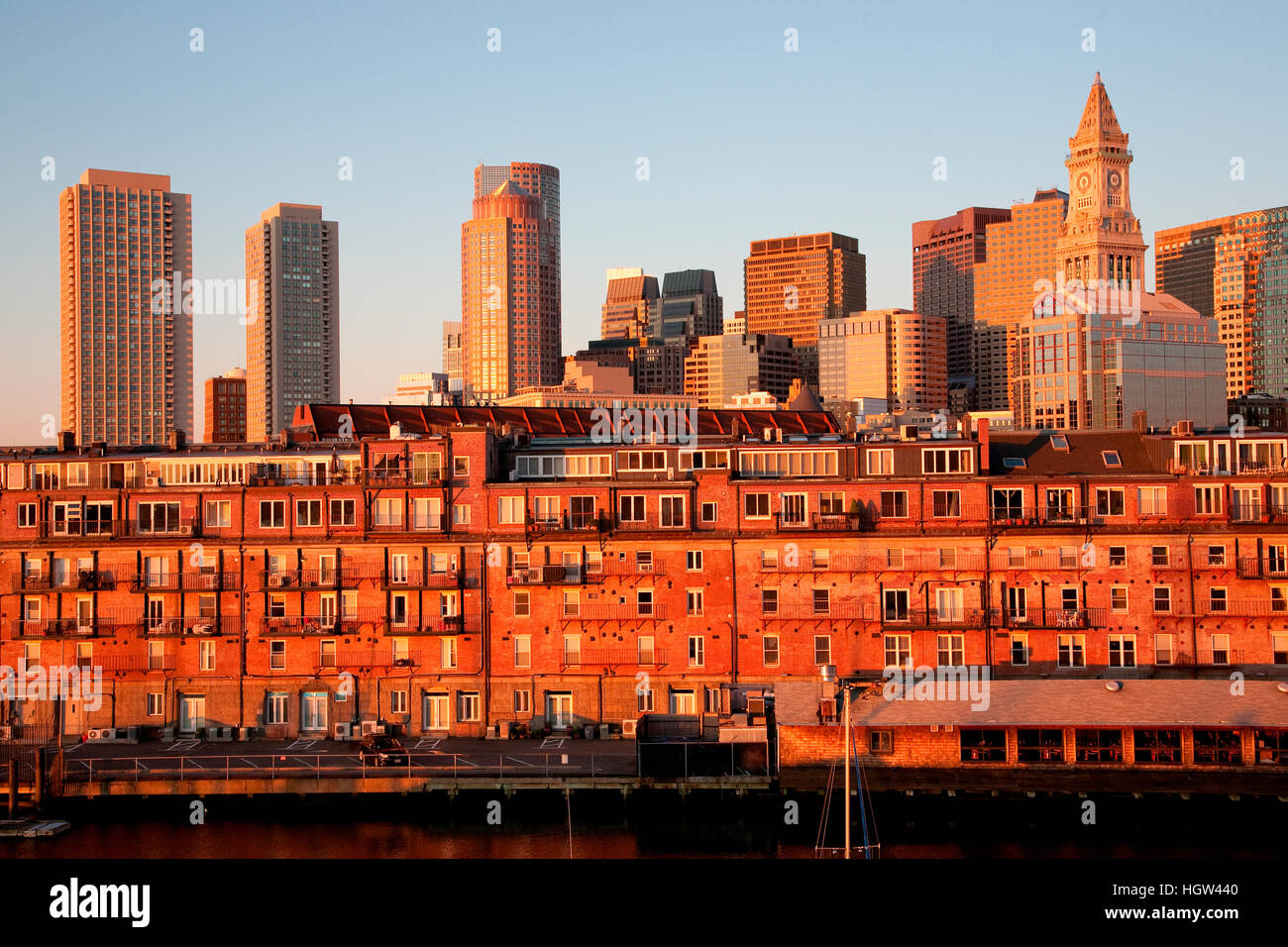 Commerce House Tower (Built 1910) And Boston Skyline With Condos Below ...