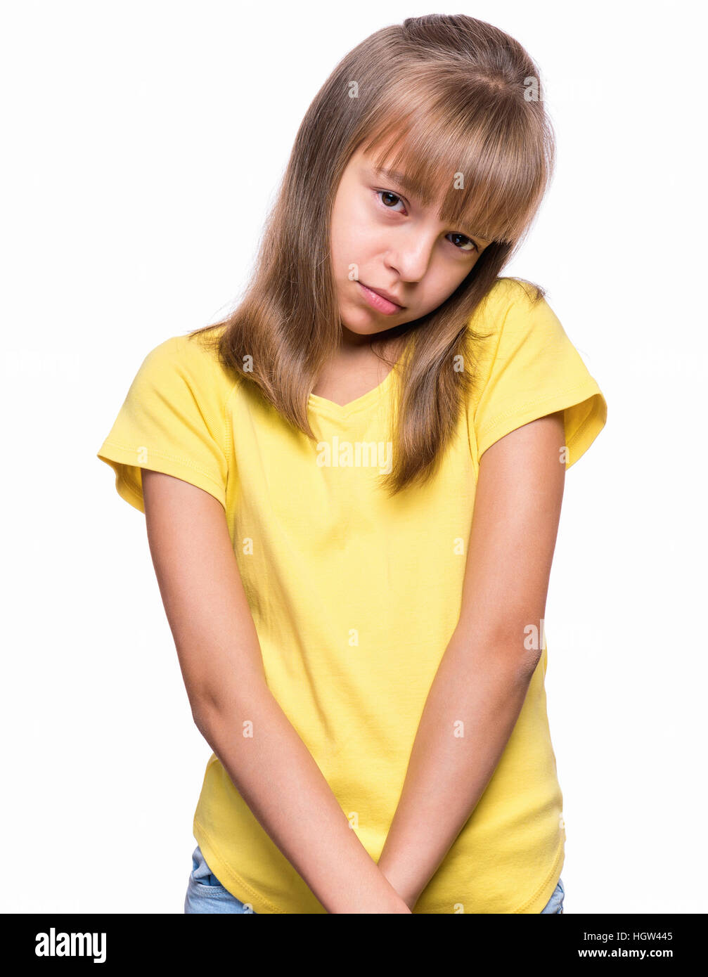 Emotional portrait of girl Stock Photo - Alamy