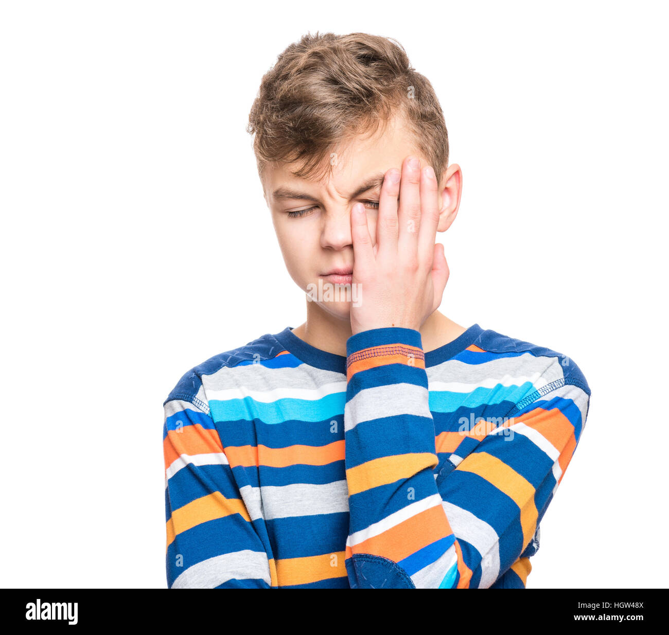 Emotional portrait of teen boy Stock Photo - Alamy