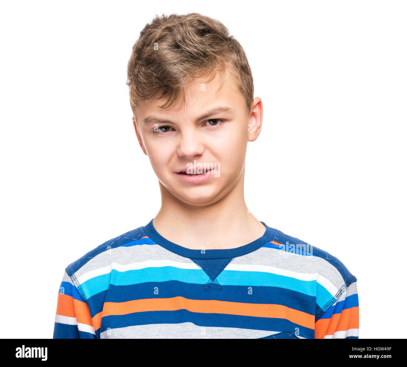 Angry Caucasian Boy Portrait High Resolution Stock Photography and ...