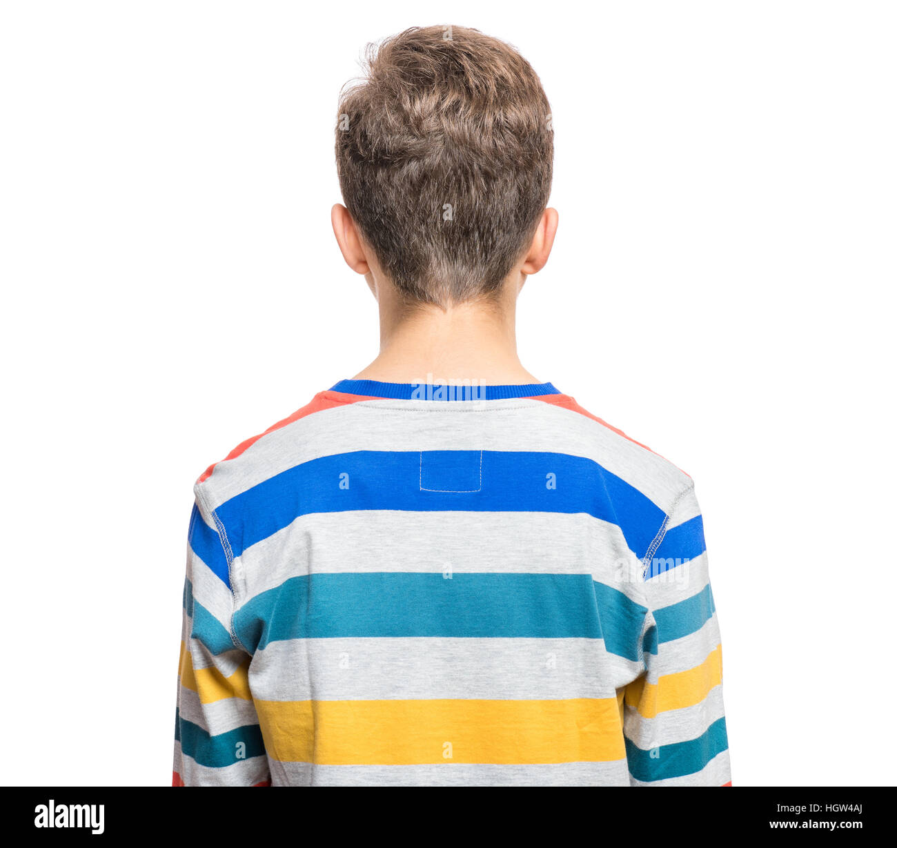 Back view little boy standing hi-res stock photography and images - Alamy