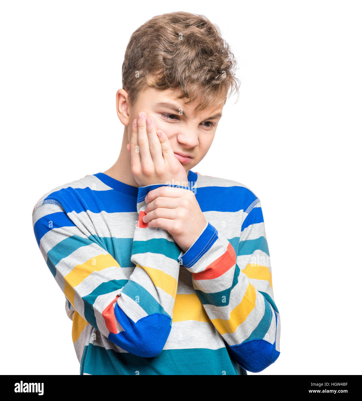 Tired teen boy hi-res stock photography and images - Alamy