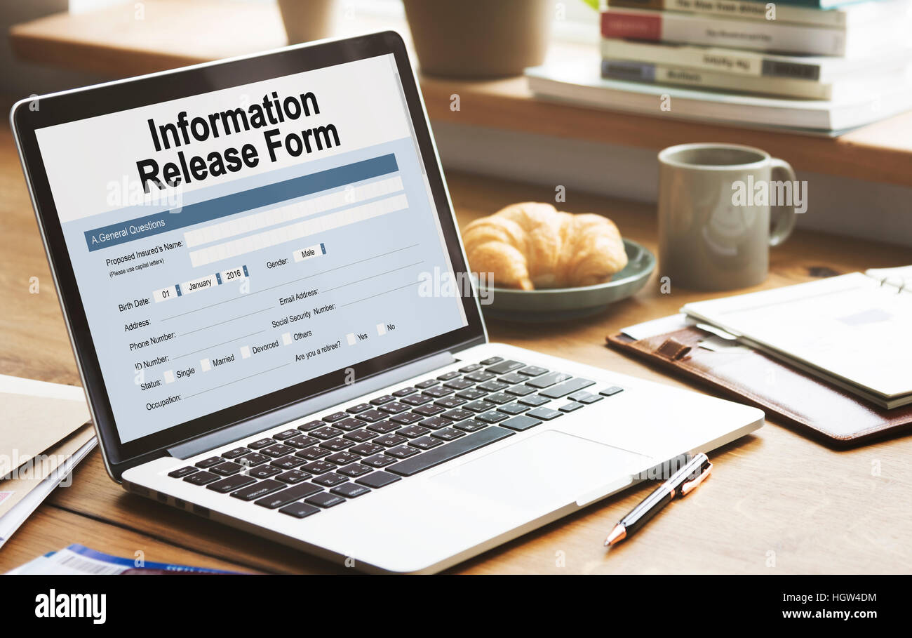 Information Release Form Document Concept Stock Photo - Alamy