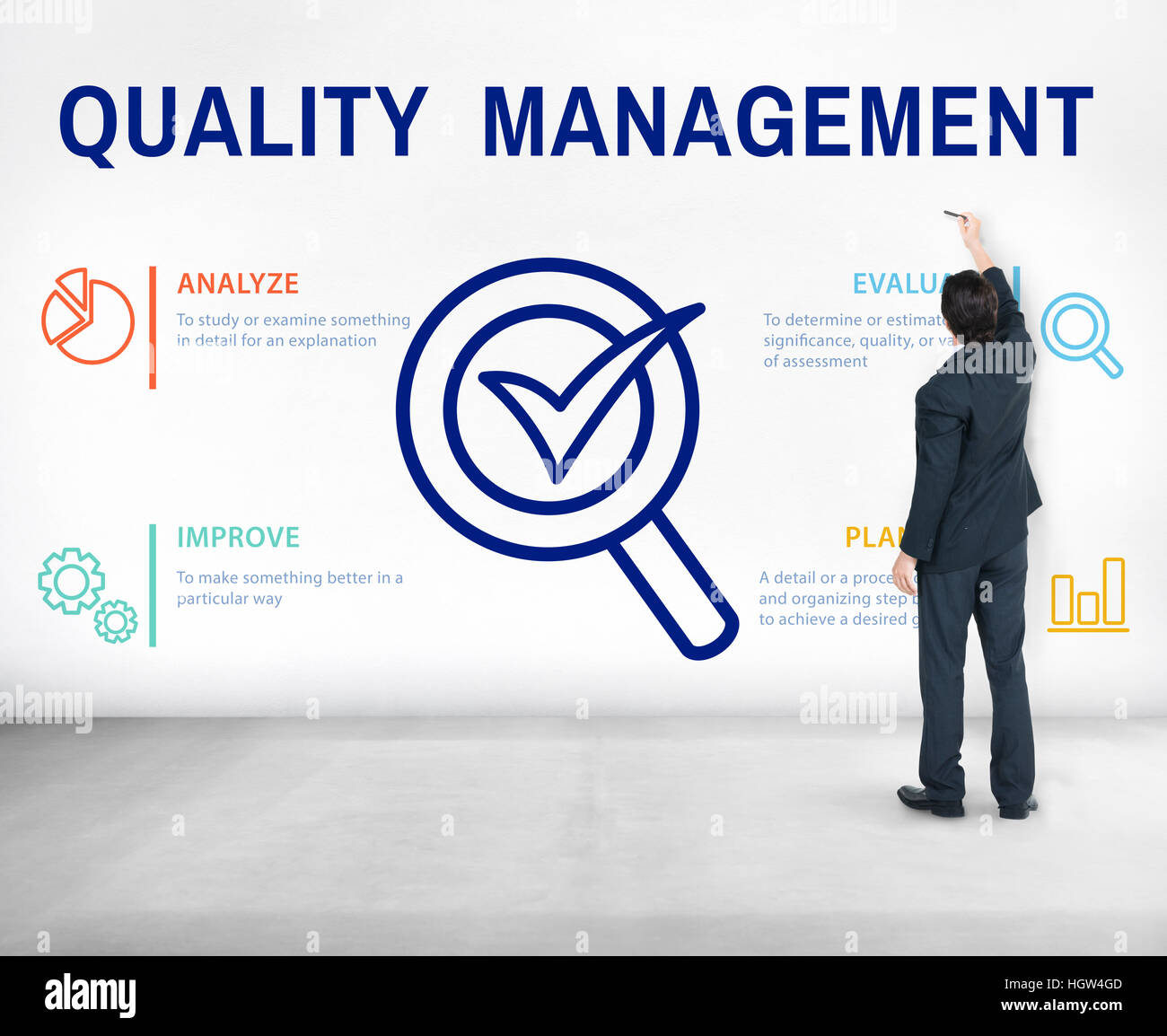 Quality Management Check Icon Concept Stock Photo - Alamy
