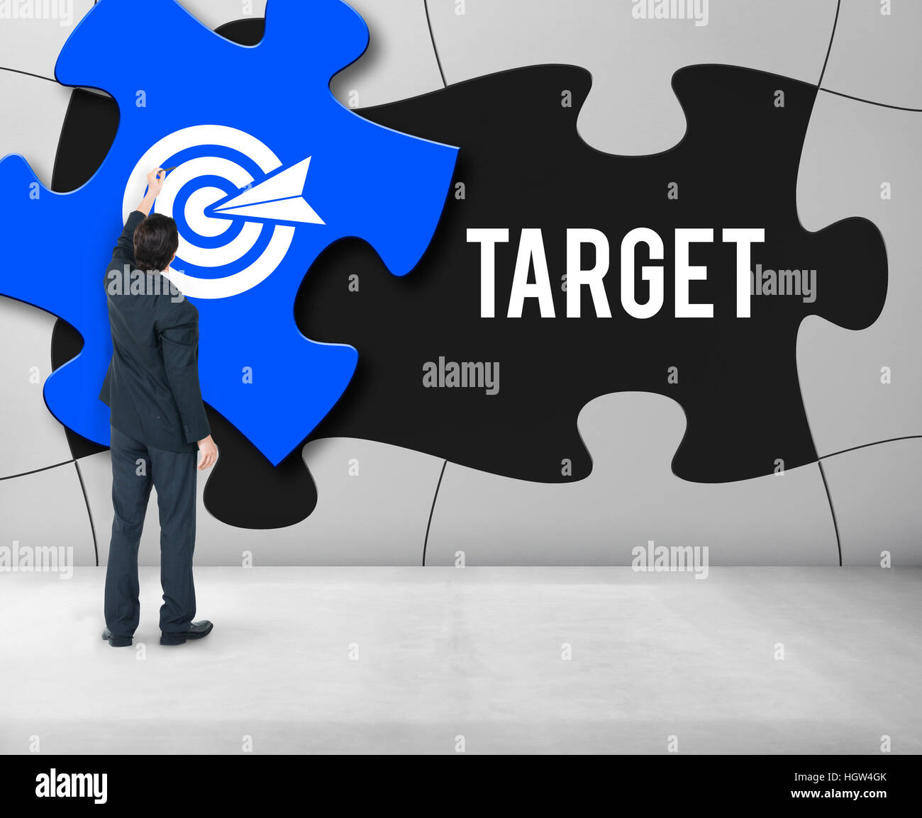 Achievement Success Goals Target Jigsaw Puzzle Concept Stock Photo - Alamy