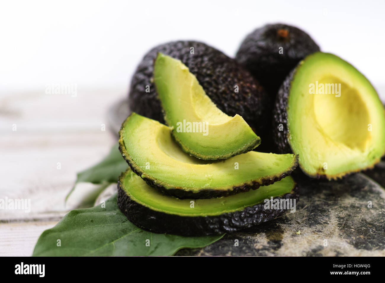 Green ripe avocado from organic avocado plantation - healthy food Stock ...