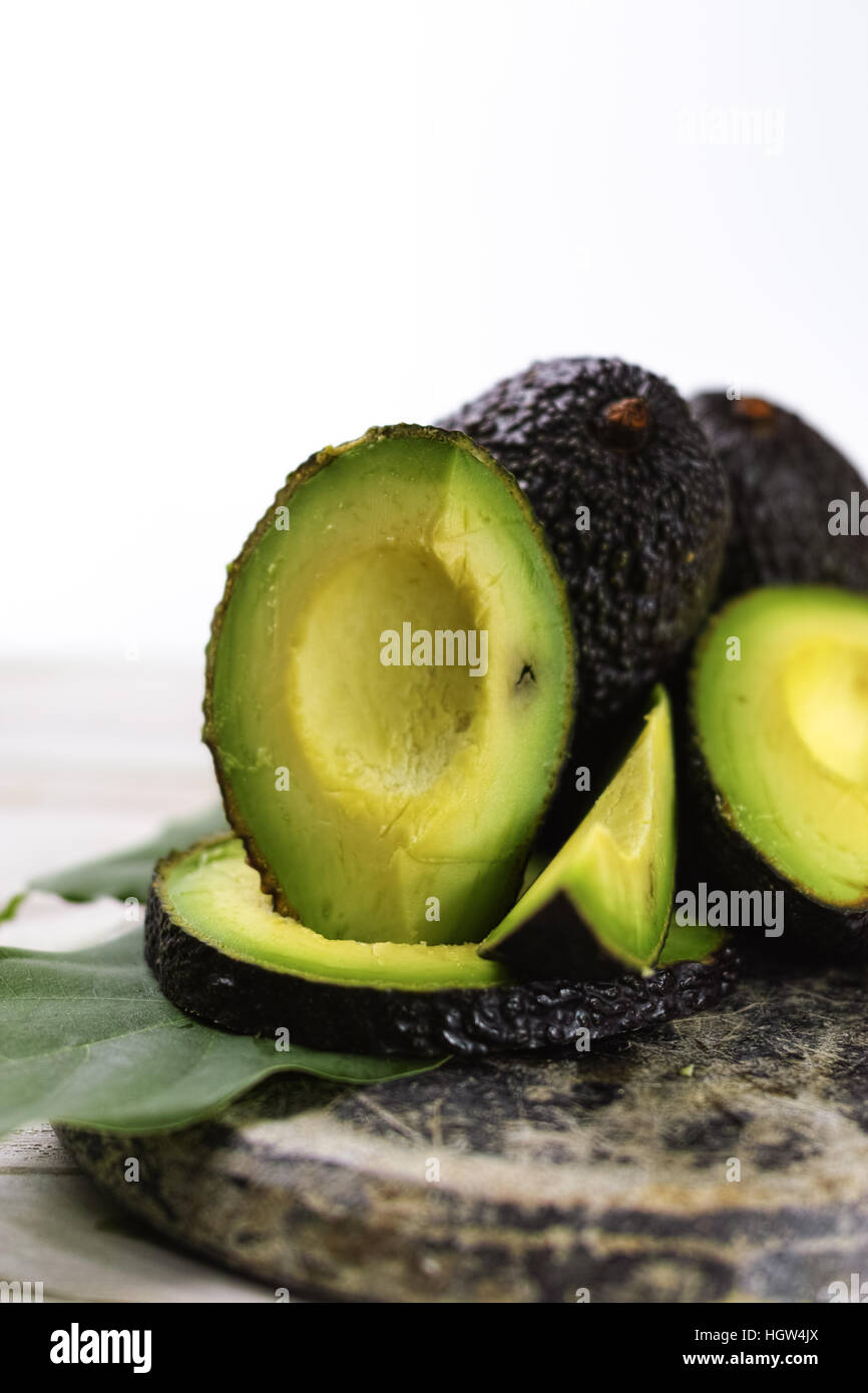 Green ripe avocado from organic avocado plantation - healthy food Stock ...