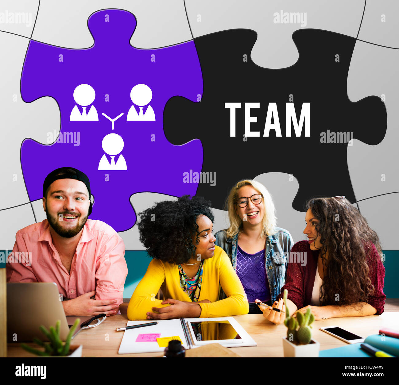 Team Building Collaboration Partenrship Cooperation Concept Stock Photo ...