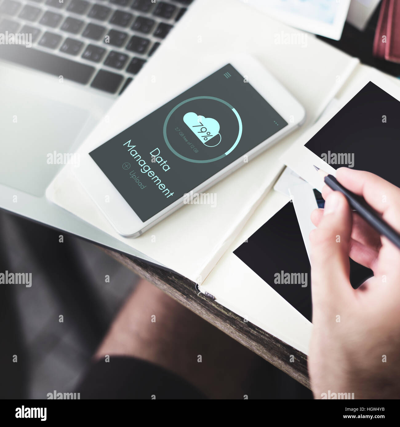 Cloud Storage Upload Interface Concept Stock Photo - Alamy