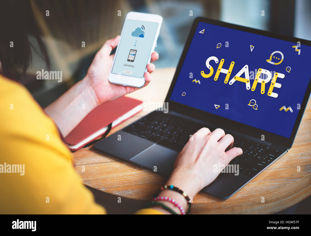 Geometric Font Media Technology Sharing Concept Stock Photo - Alamy