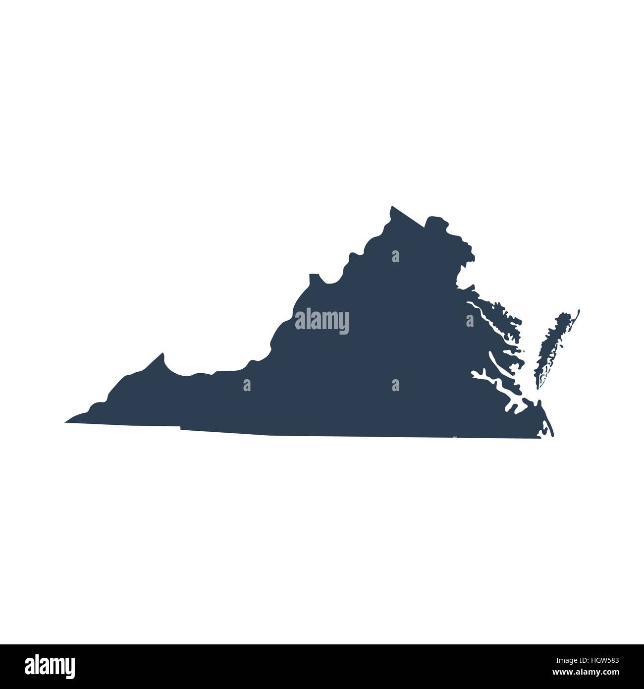 Map of virginia state outline Cut Out Stock Images & Pictures - Alamy