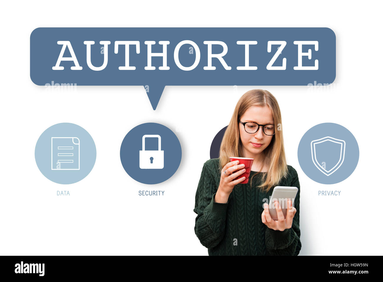 Authorization Permission Network Security System Concept Stock Photo ...