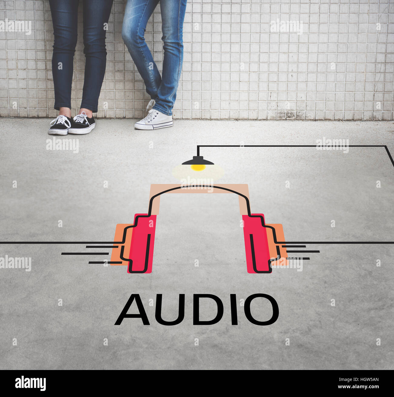 Music Audio Multimedia Headphone Concept Stock Photo - Alamy