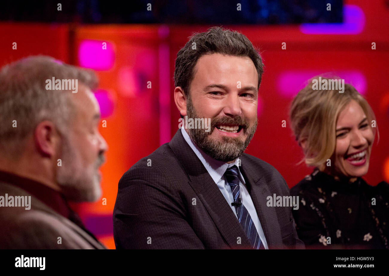 Presenter Graham Norton (left) Ben Affleck and Sienna Miller during ...