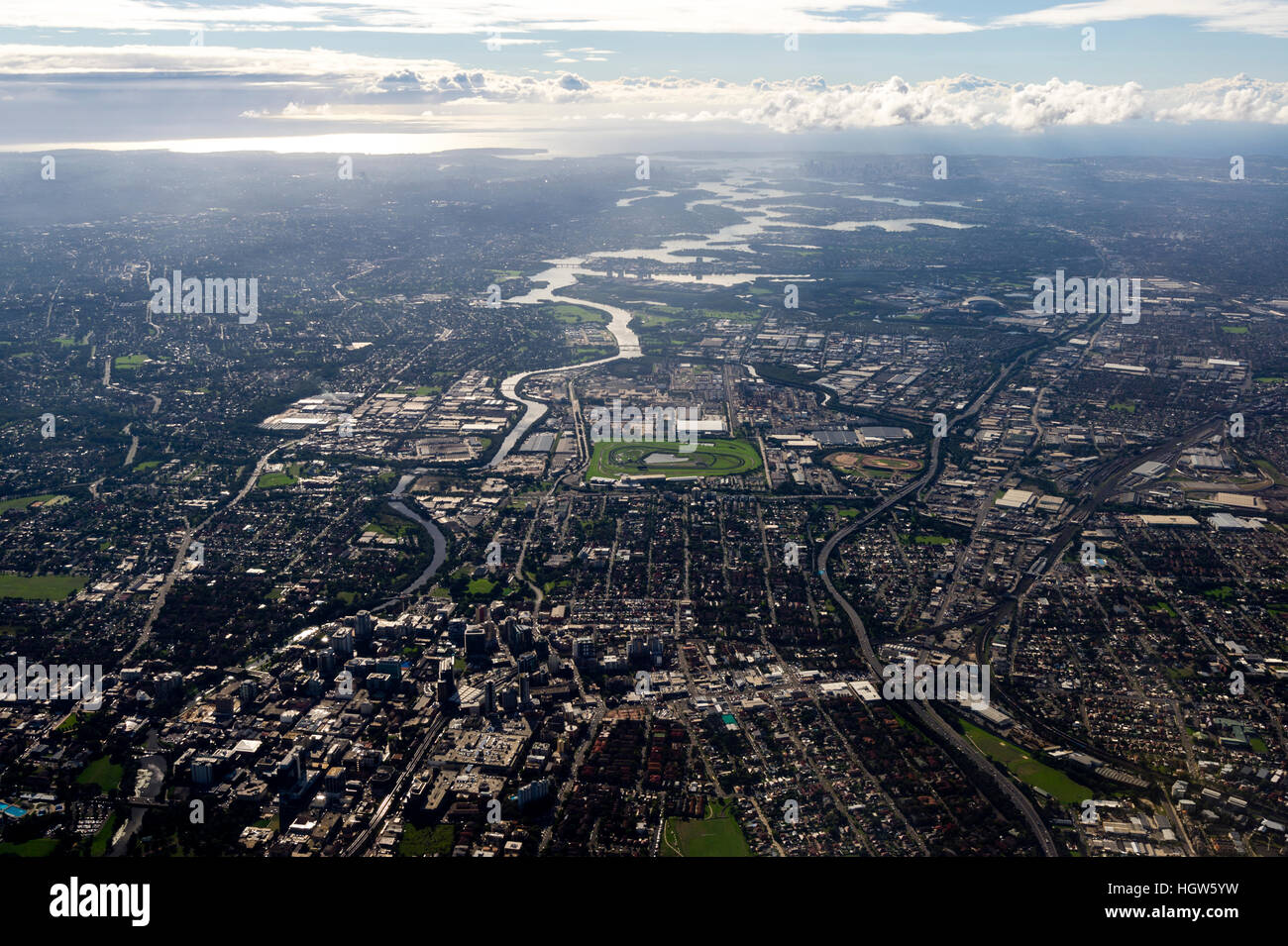 The rooftops of sprawling suburbs surrounding Sydney Stock Photo - Alamy