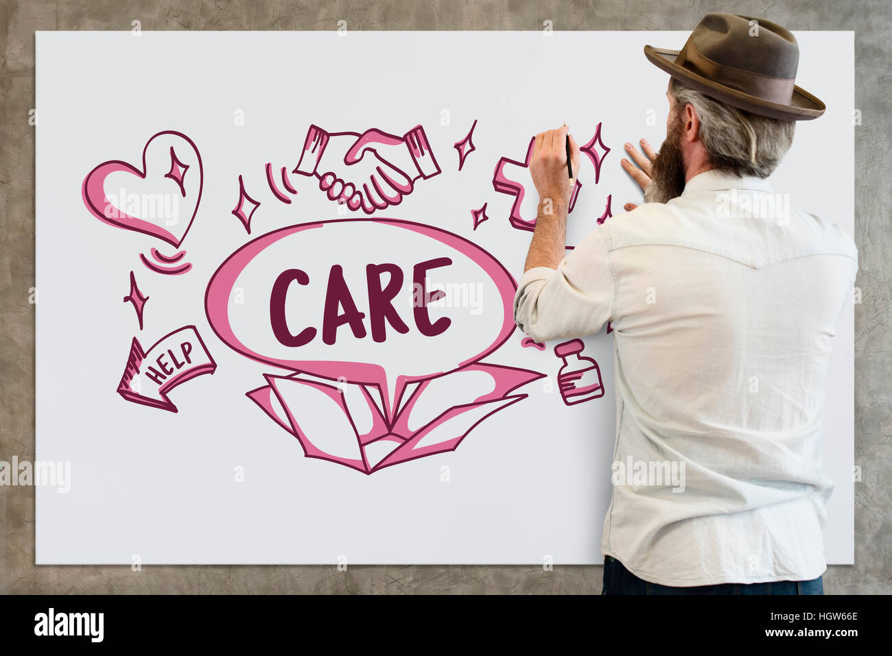 Care Help Secured Service Attend Protect Concept Stock Photo - Alamy