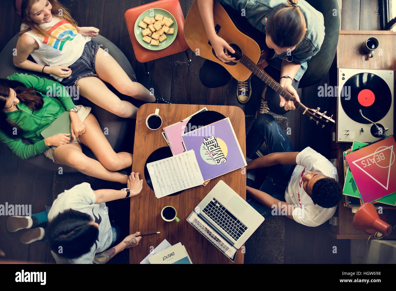 People Friendship Music Talking Entertainment Togetherness Concept ...