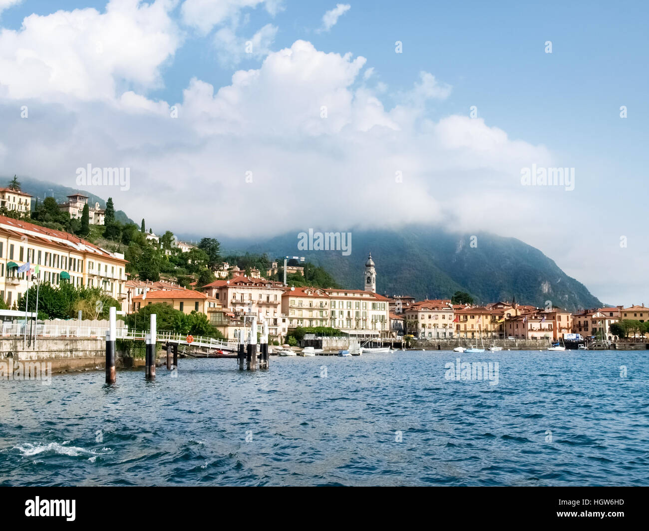 Menaggio, Italy - august 25, 2015: Menaggio view with perspective and ...