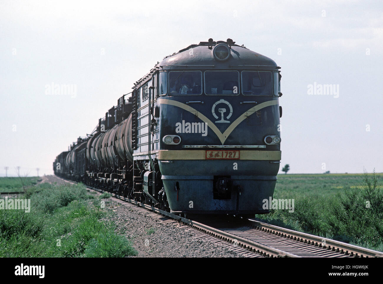 Diesel freight train, China Stock Photo - Alamy