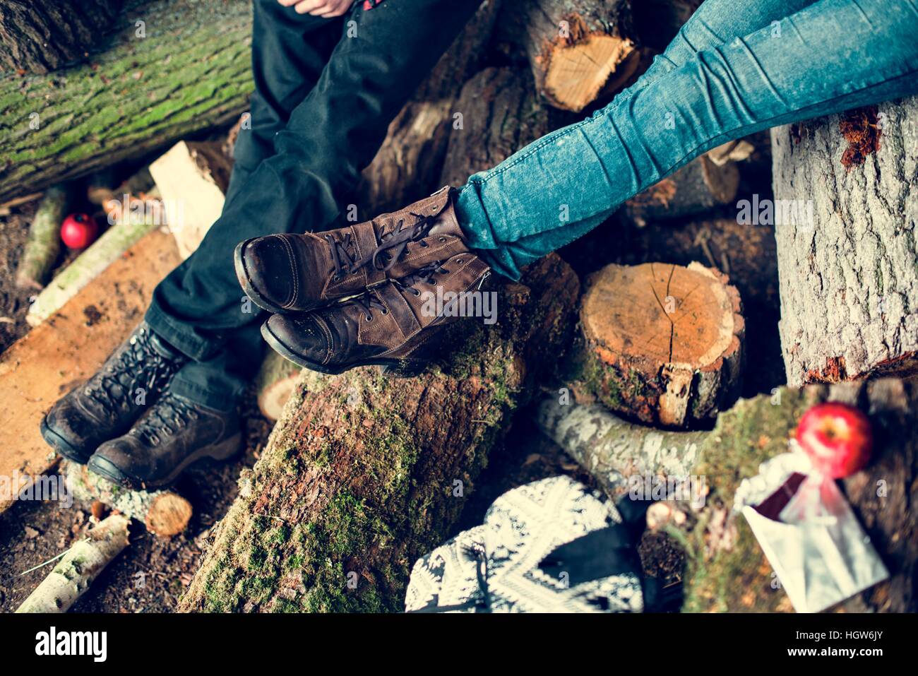 Human leg wood log hi-res stock photography and images - Alamy
