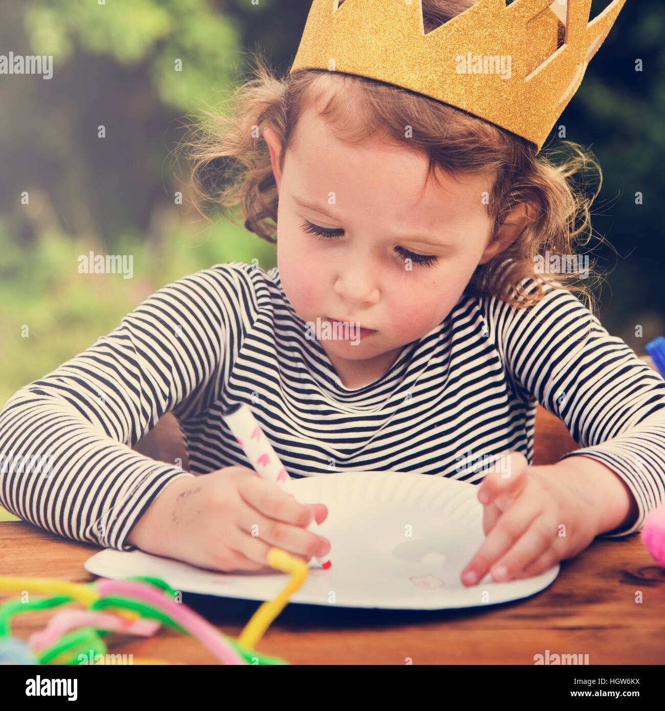 Kid Learning Painting Drawing Art Concept Stock Photo - Alamy