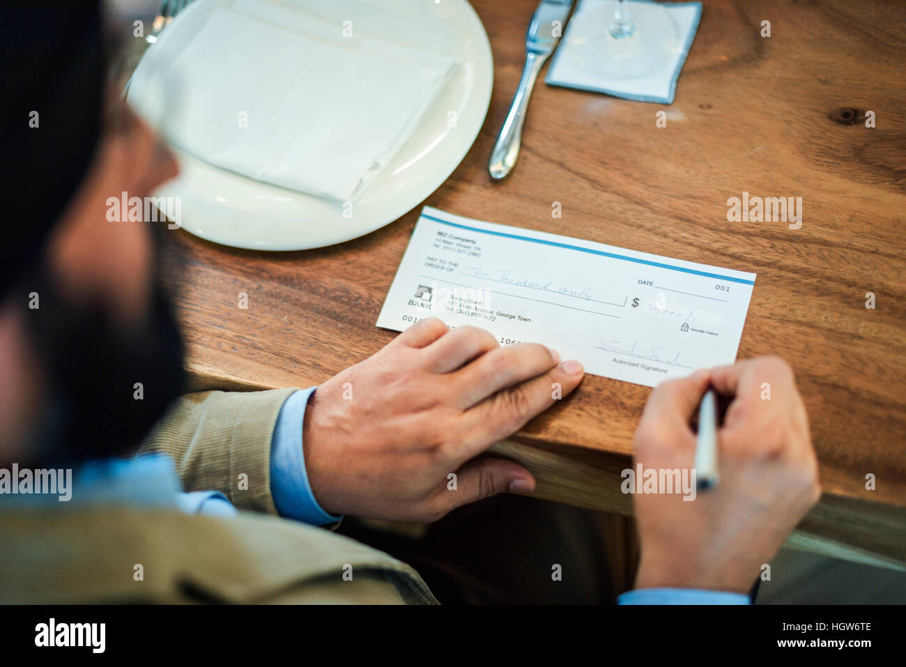 Business People Cheque Money Concept Stock Photo - Alamy
