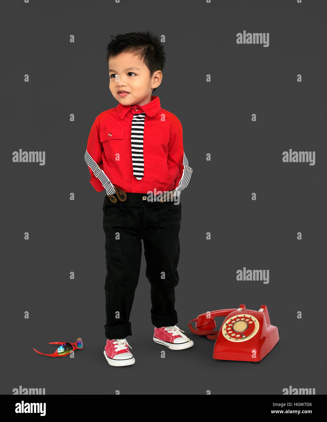 Boy Phone Communication Portrait Carefree Concept Stock Photo - Alamy