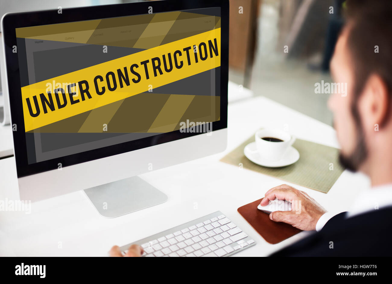 Under Construction Alert Safety Warning Privacy Concept Stock Photo - Alamy