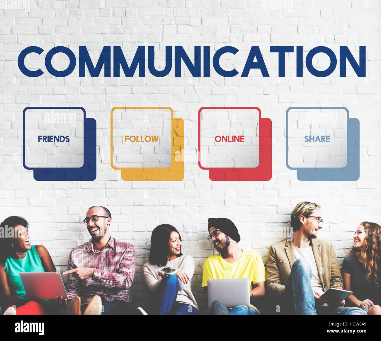 Social Media Box Buttons Concept Stock Photo - Alamy