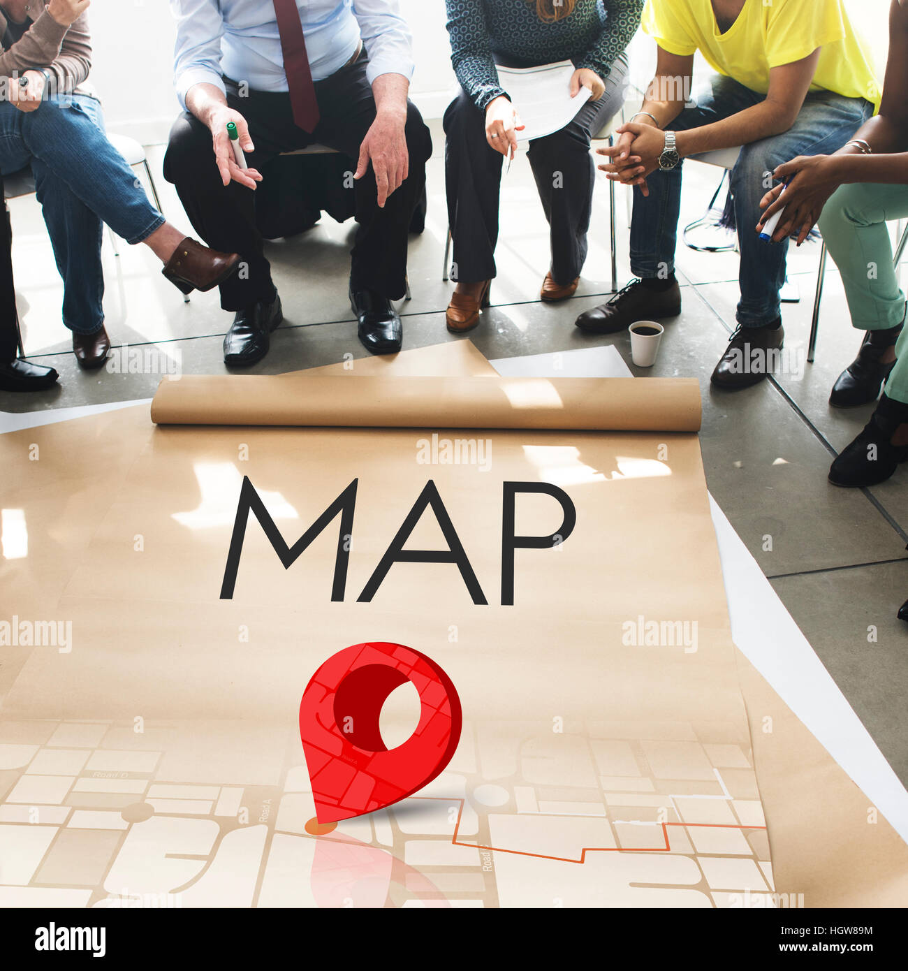 Route Navigation Map Location Journey GPS Concept Stock Photo - Alamy