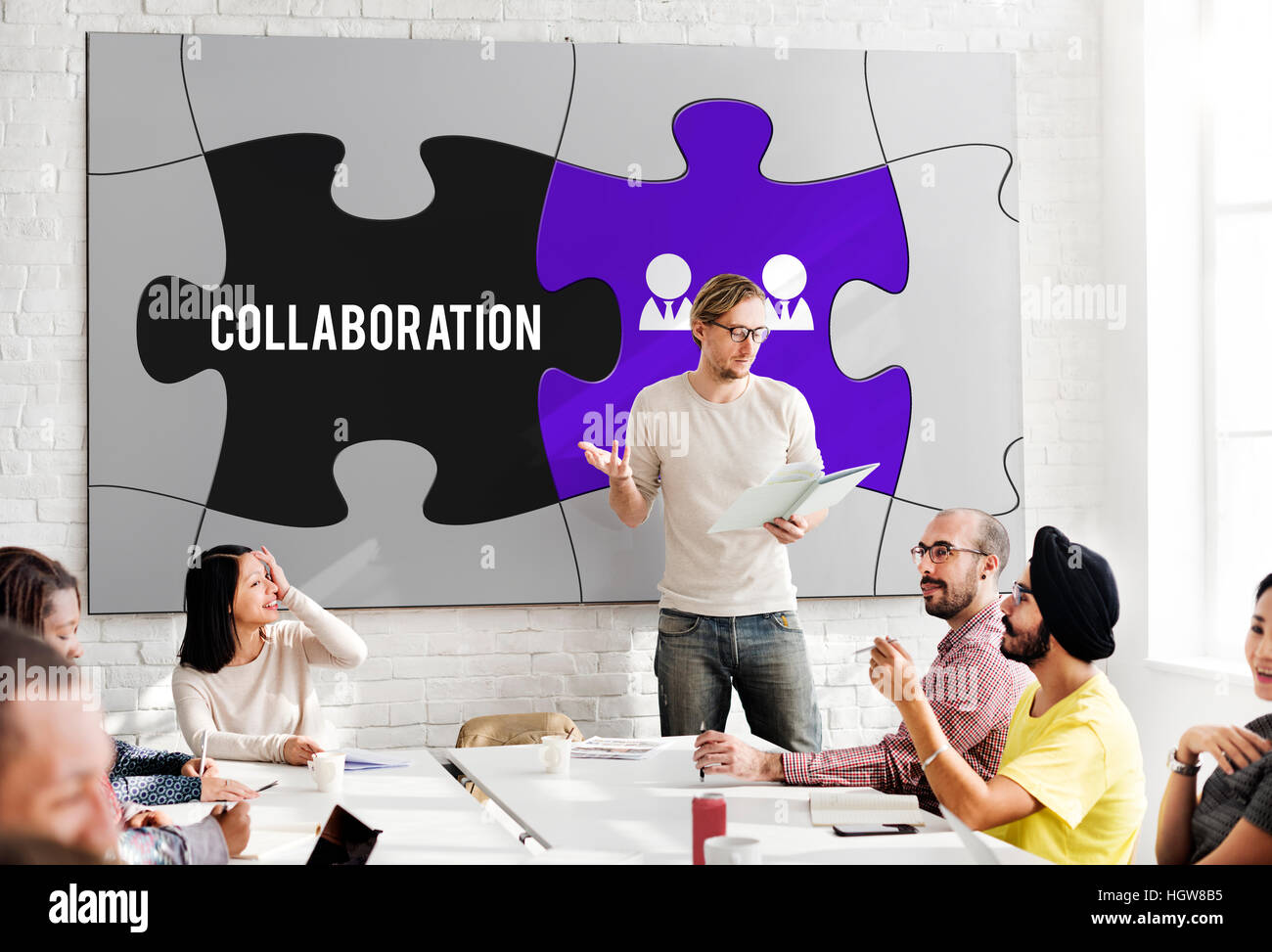 Team Building Collaboration Partenrship Cooperation Concept Stock Photo ...