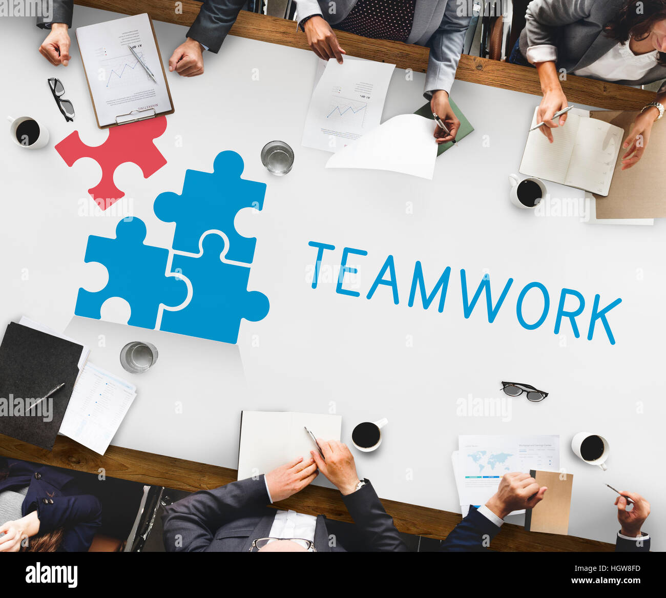 Teamwork Connection Cooperation Partnership Concept Stock Photo - Alamy