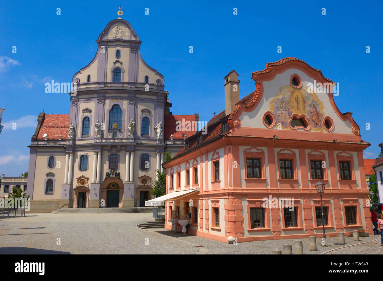 Pilgrimage town Altötting, Basilica of St. Anna, Neo-Baroque church ...