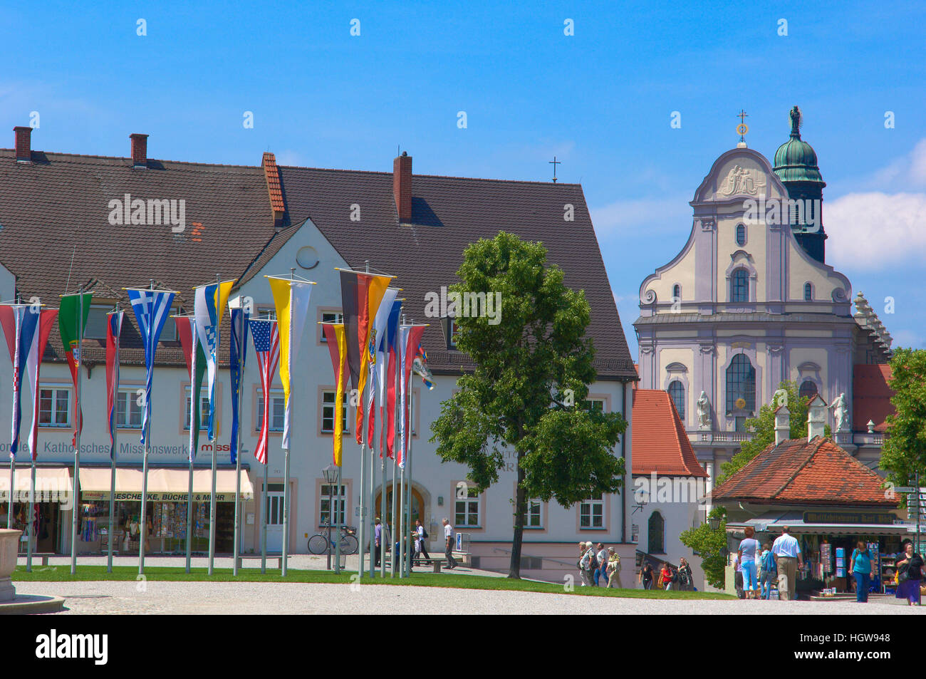 Pilgrimage town Altötting, Basilica of St. Anna, Neo-Baroque church ...