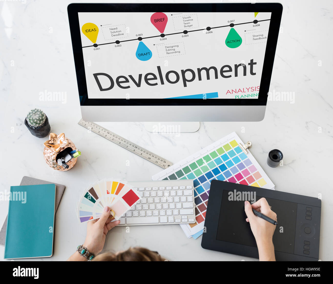 Timeline Process Progress Development Concept Stock Photo - Alamy