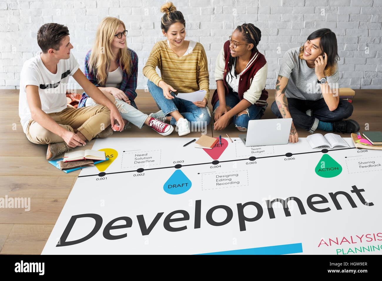 Timeline Process Progress Development Concept Stock Photo - Alamy