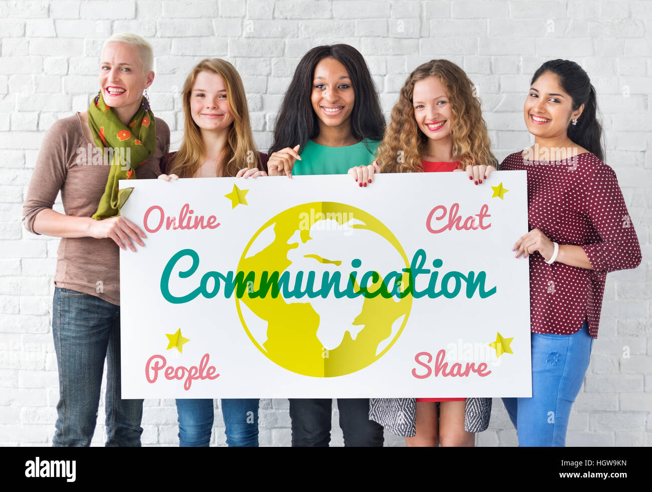 Online Community Global Icon Concept Stock Photo - Alamy