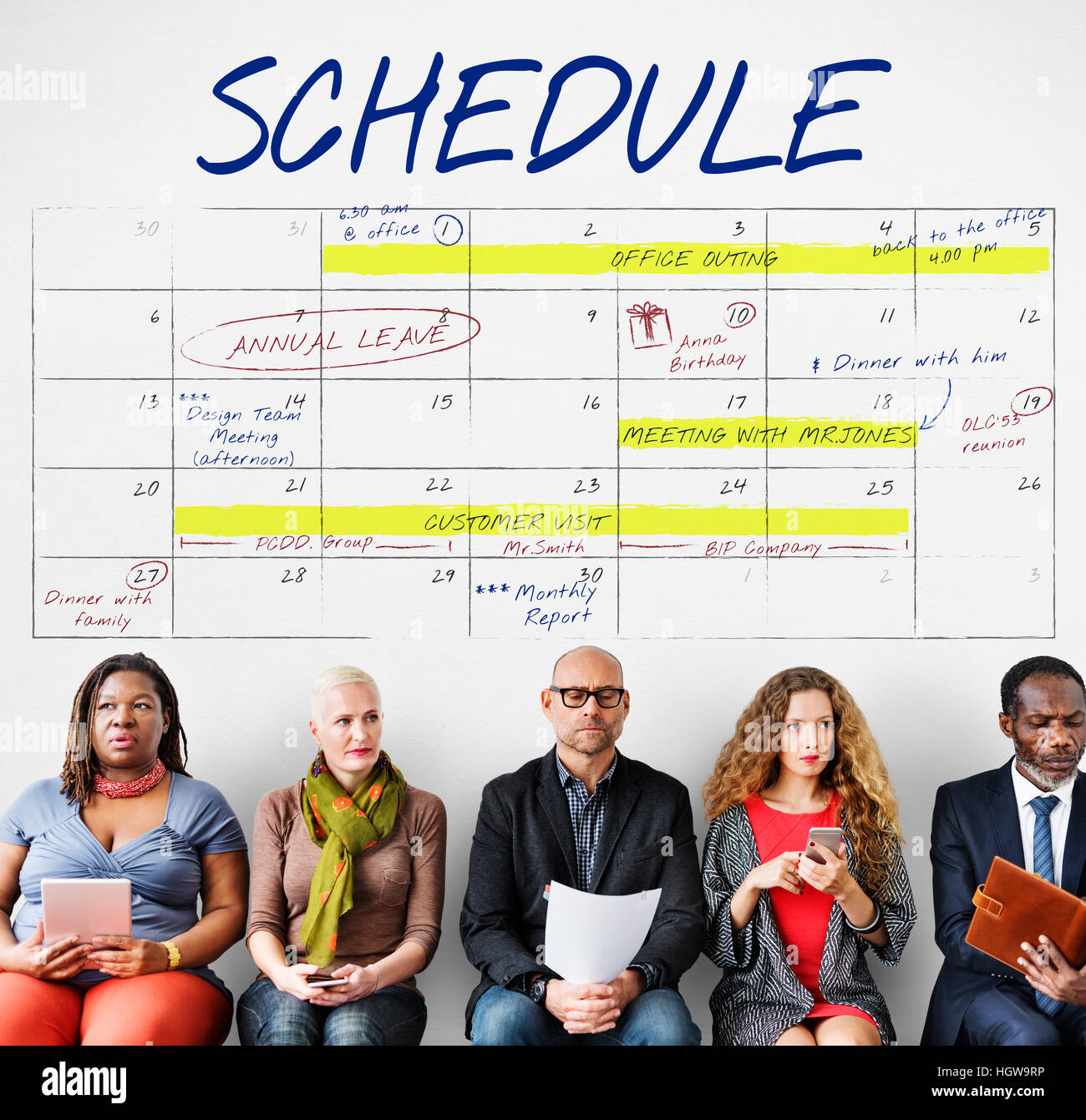 Planner Calendar Schedule Date Concept Stock Photo - Alamy