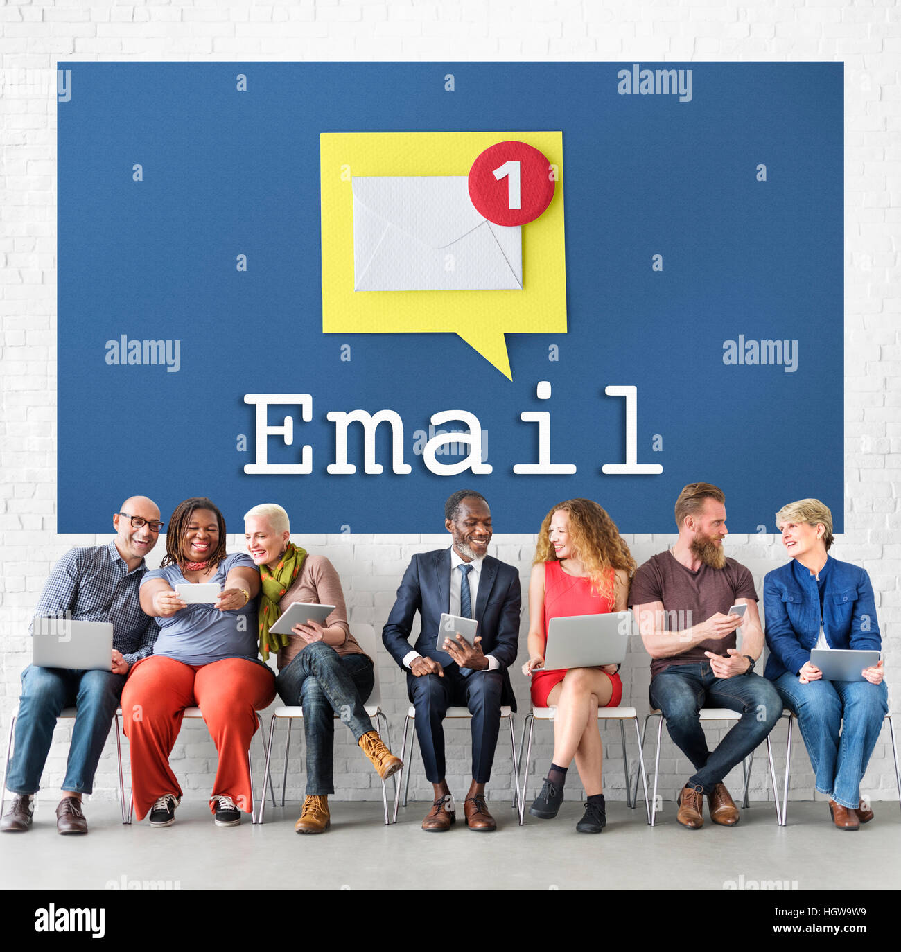 Email Conversation New Message Concept Stock Photo - Alamy